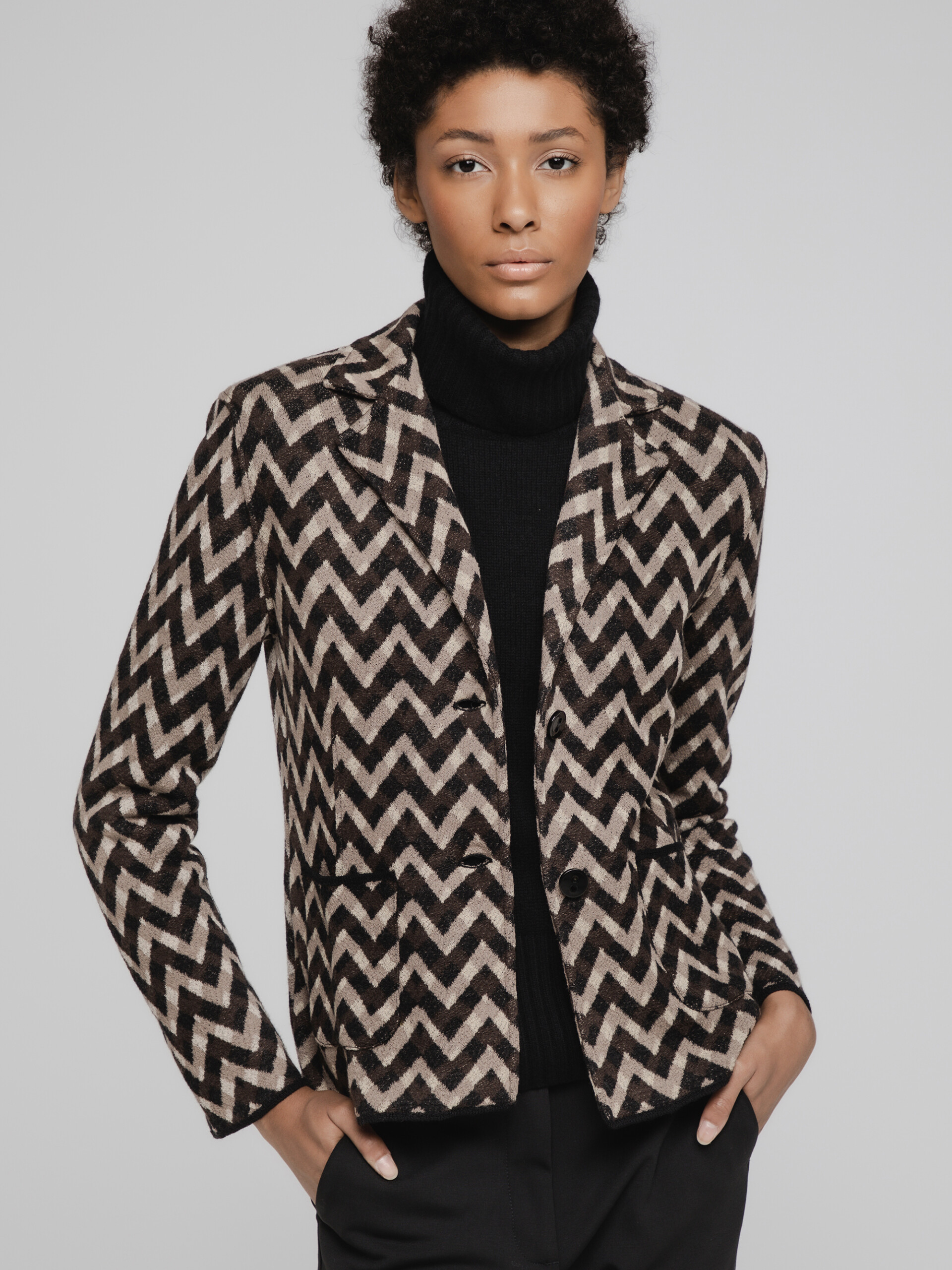 Blazer aus Merinowolle von SIYU 08 SCHWARZ BEIGE online shoppen – DANIELS