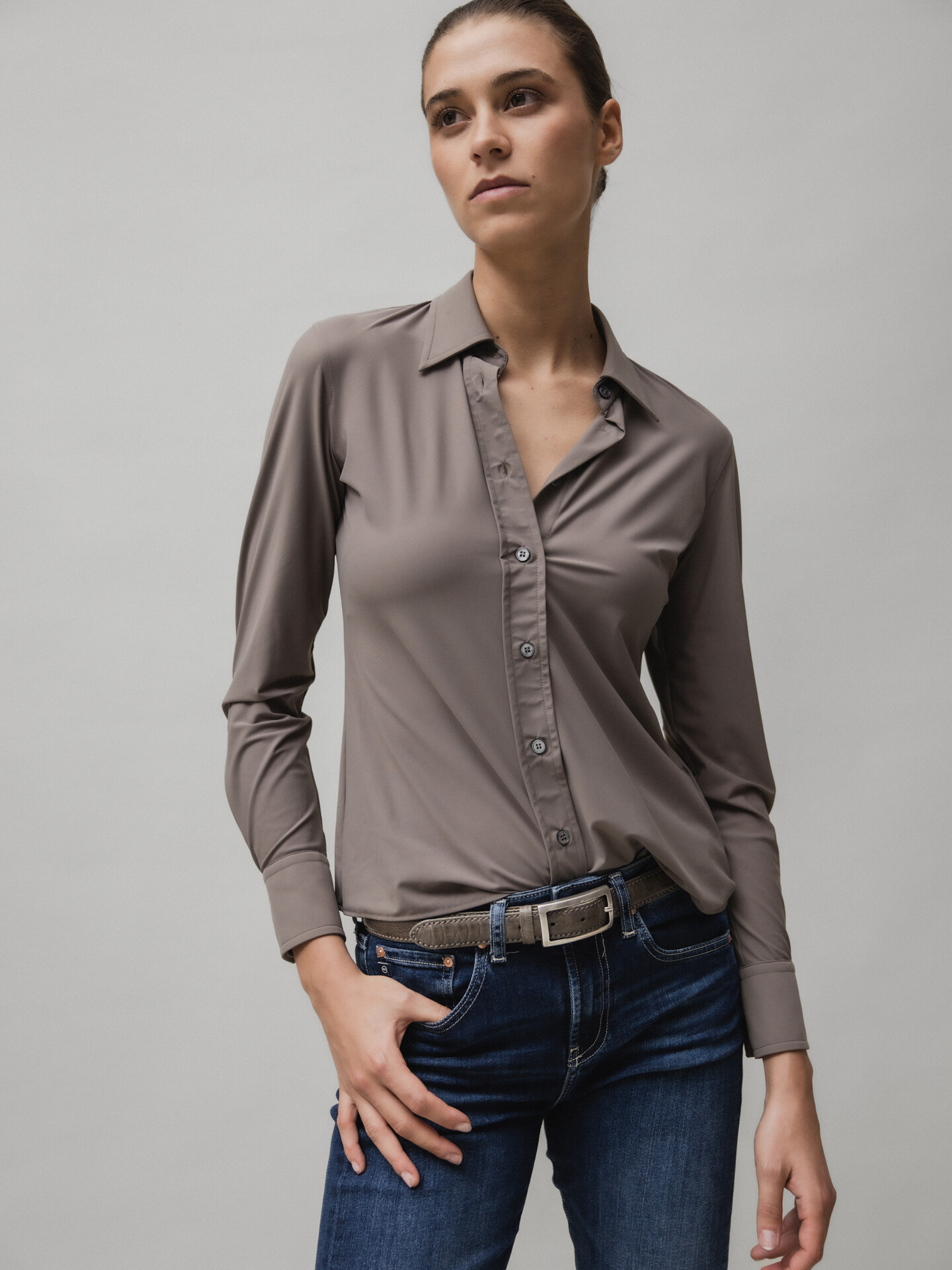 Taillierte Bluse von CALIBAN UX1 DKL.SCHLAMM online shoppen – DANIELS