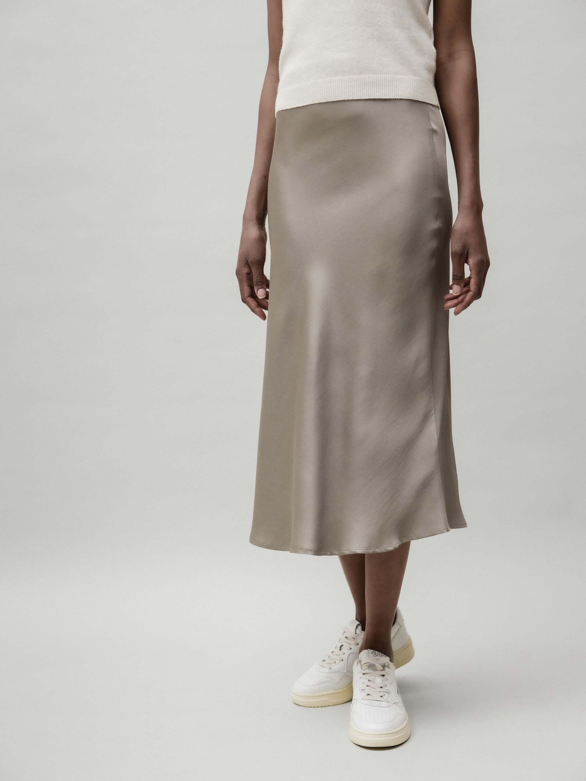 Midi-Rock in Satin-Optik von DRYKORN 1714 TAUPE online shoppen – DANIELS