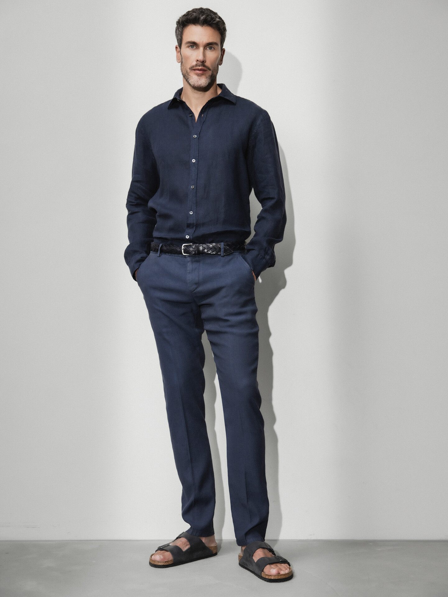 Leinenhose von DONDUP 894 NAVY online shoppen – DANIELS