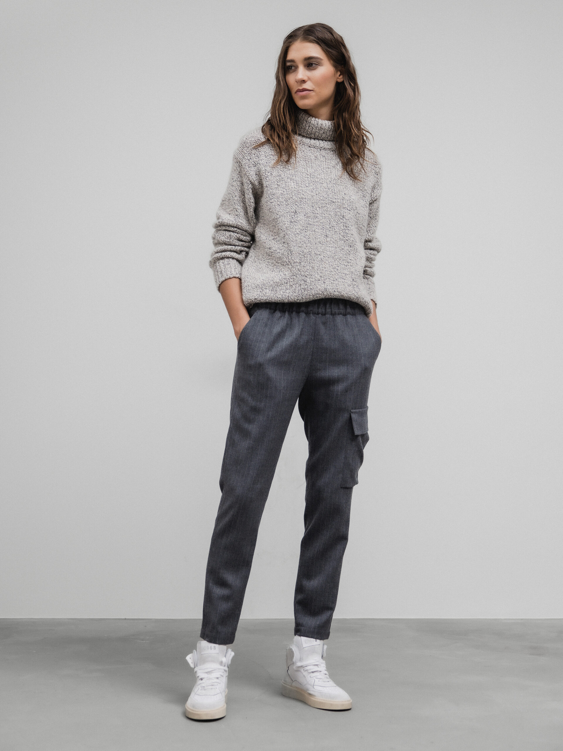 Cargohose aus Wolle von LIS LAREIDA 881 GREY STRIPE online shoppen ...