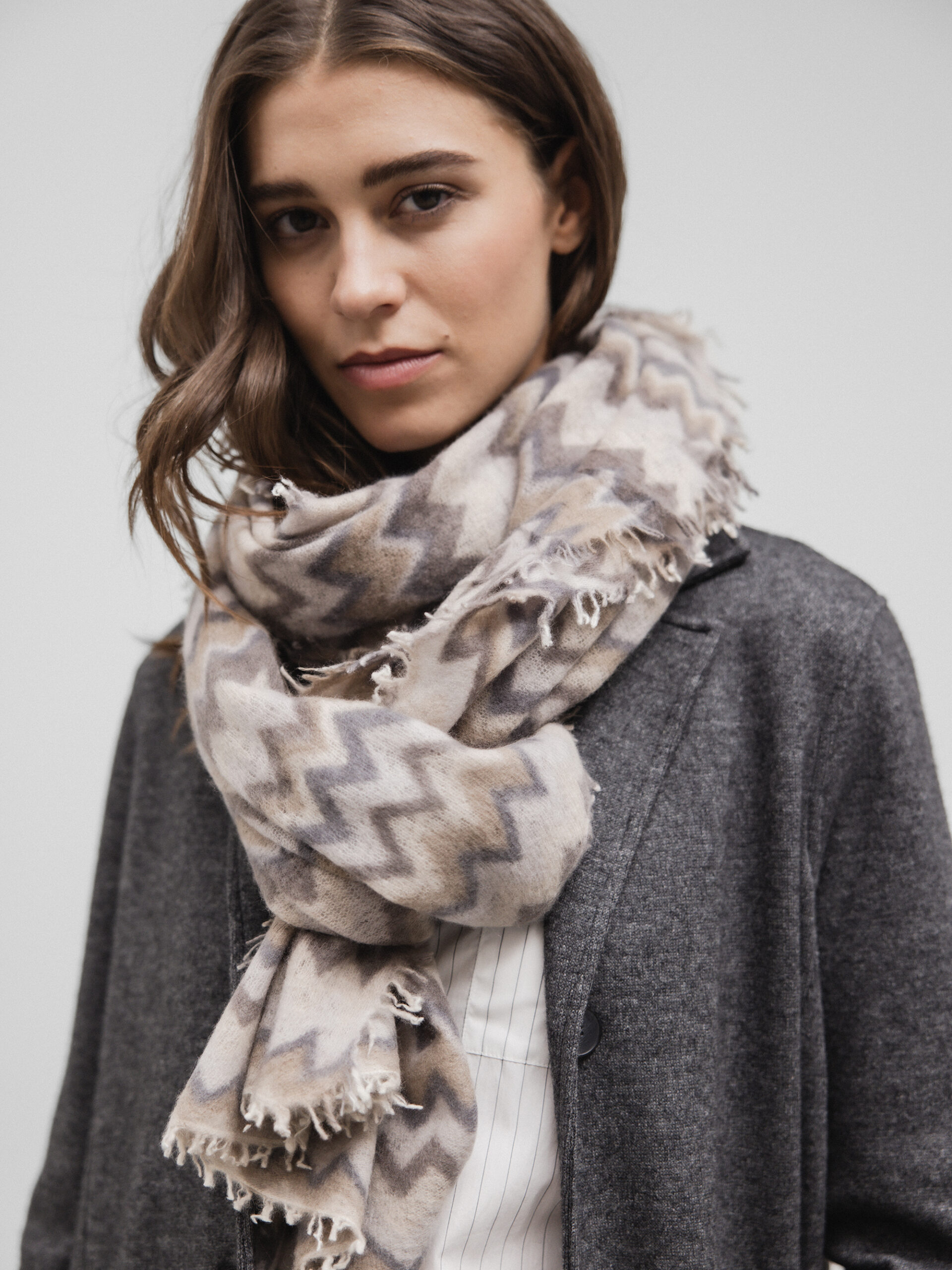 Schal aus Cashmere von PUR SCHOEN 6796 NUGAT/SAND/STONE online shoppen ...