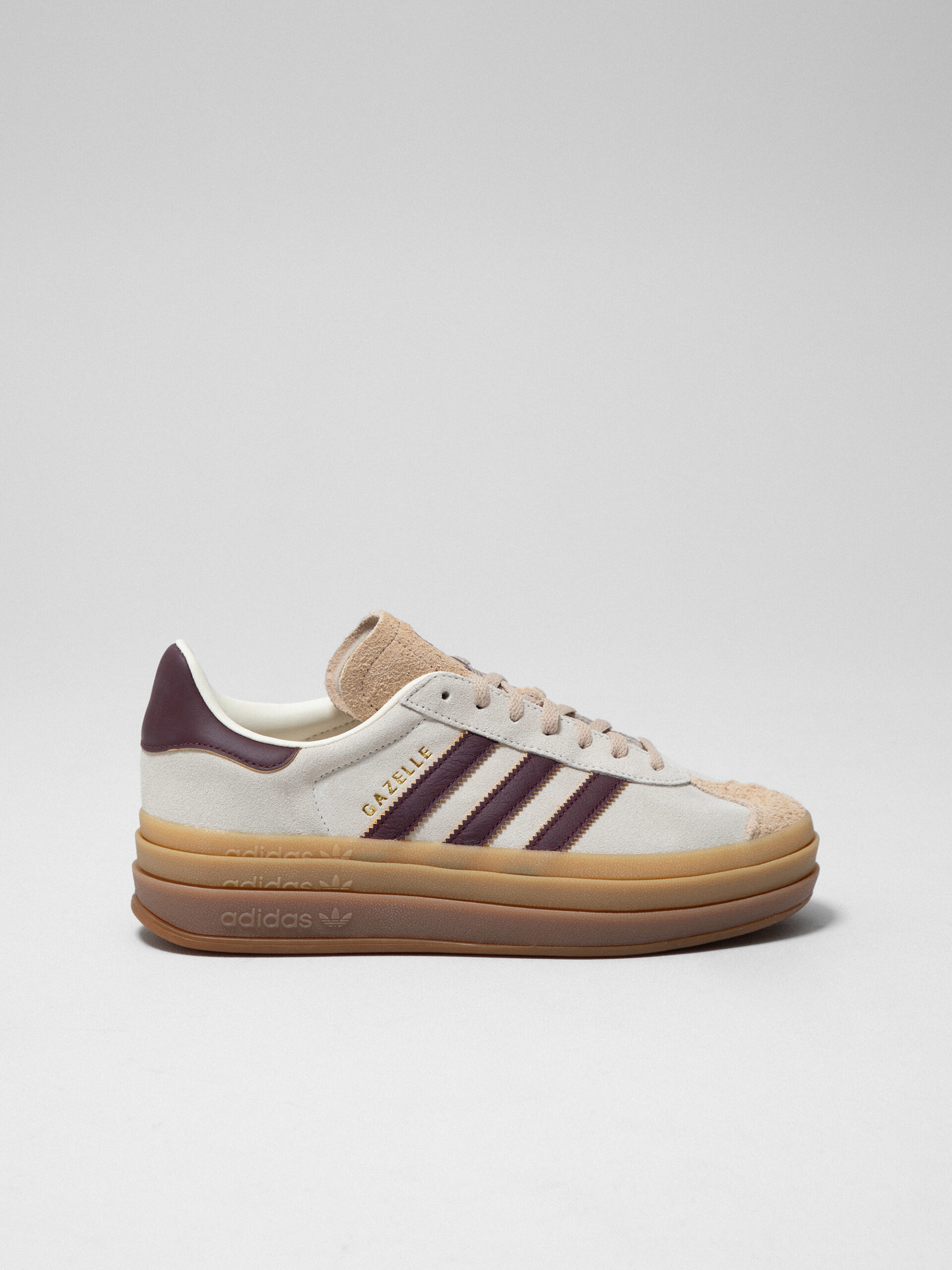Plateau- Sneaker aus Veloursleder von ADIDAS JQ5127 WHITE/BORDEAUX ...